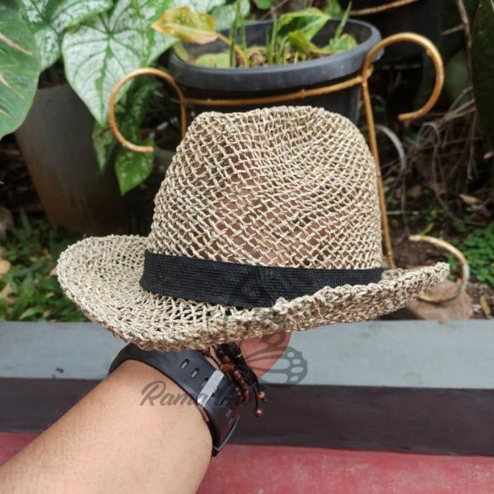 Jual Siapkirim Topi Anyaman Lilit Pandan / Topi Koboy Jaring Pandan ...