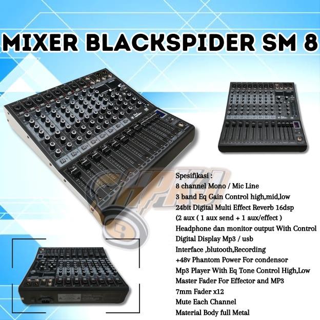Jual MIXER AUDIO BLACK SPIDER SM 8 MIXER BLACKSPIDER SM8 8 CHANNEL ...