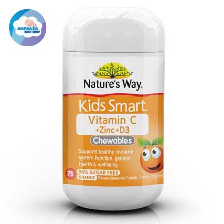 Jual Natures Way Kids Smart Vitamin C Zinc D3 75 chewable tablets ...