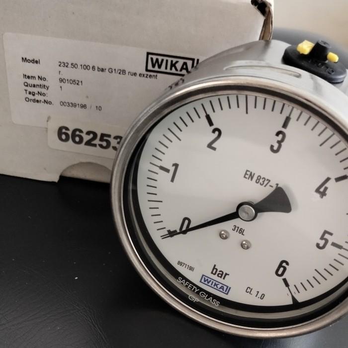 Jual Pressure Gauge/Manometer WIKA 232.50.100, 6 Bar, 1/2" Payung Best - Kota Tangerang Selatan ...