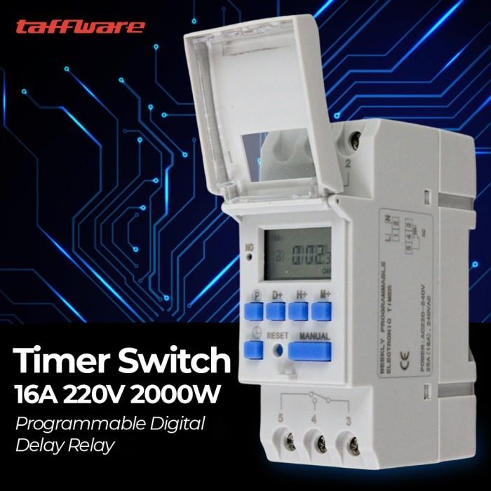 Jual MCB Timer Digital Stop Kontak Switch relay saklar Din Rail 220v ...