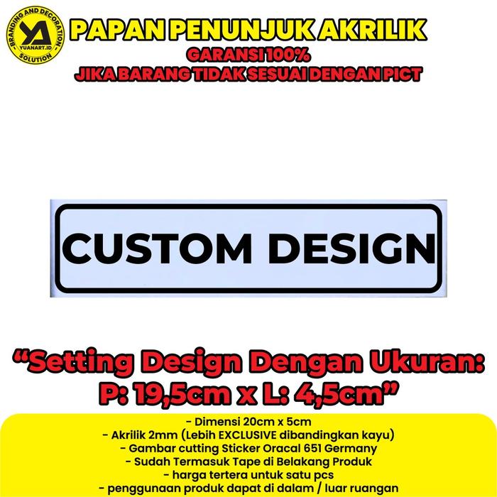 Jual custom akrilik papan acrylic stiker peringatan label acrylic ...