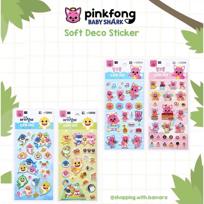 Jual Pinkfong Baby Shark Sponge / Puffy Sticker / Stiker Timbul ...