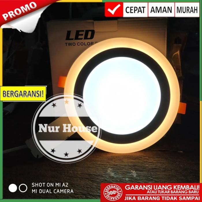 Jual lampu downlight led 2 warna 16 watt bulat ib plafon putih semu ...