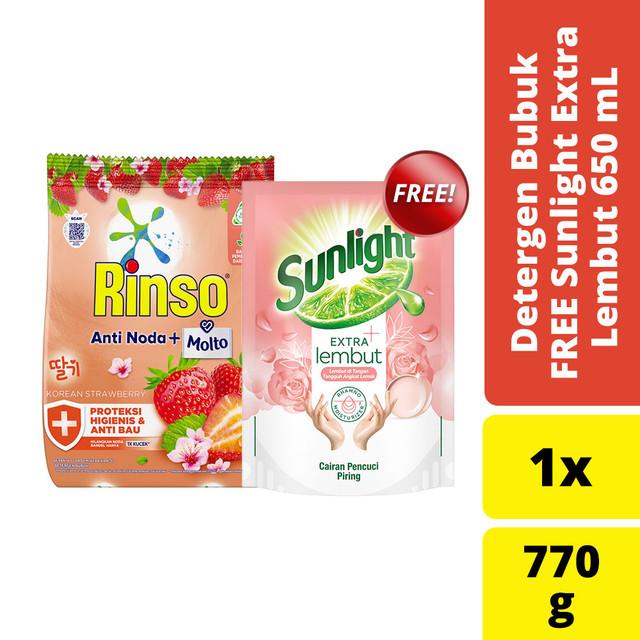 Promo Rinso Molto KS Bubuk 700g FREE Sunlight Extra Lembut 650ml ...