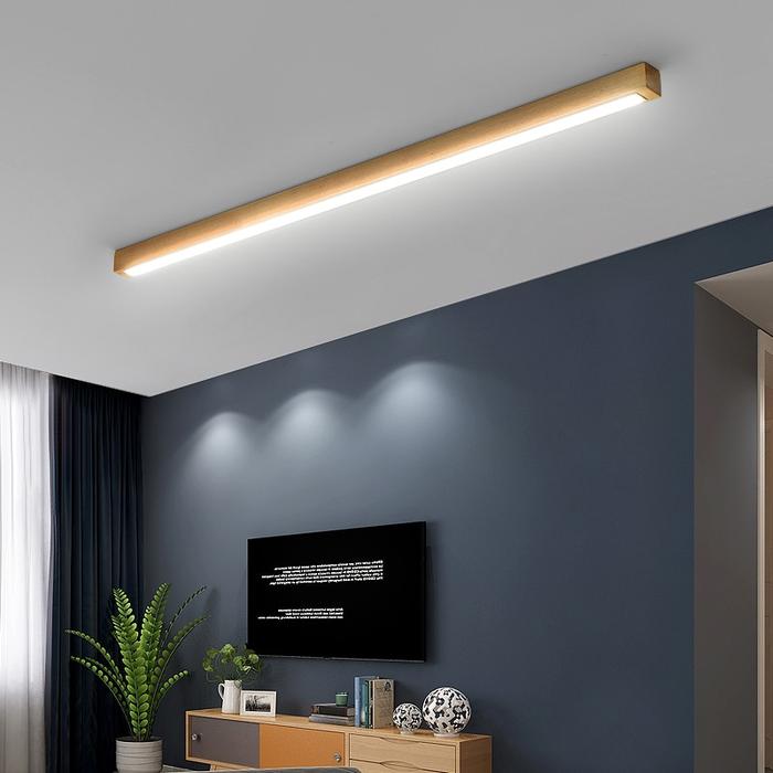 Jual . Wood Strip Ceiling Lamp Porch Aisle Lustre Corridor Led Wall ...