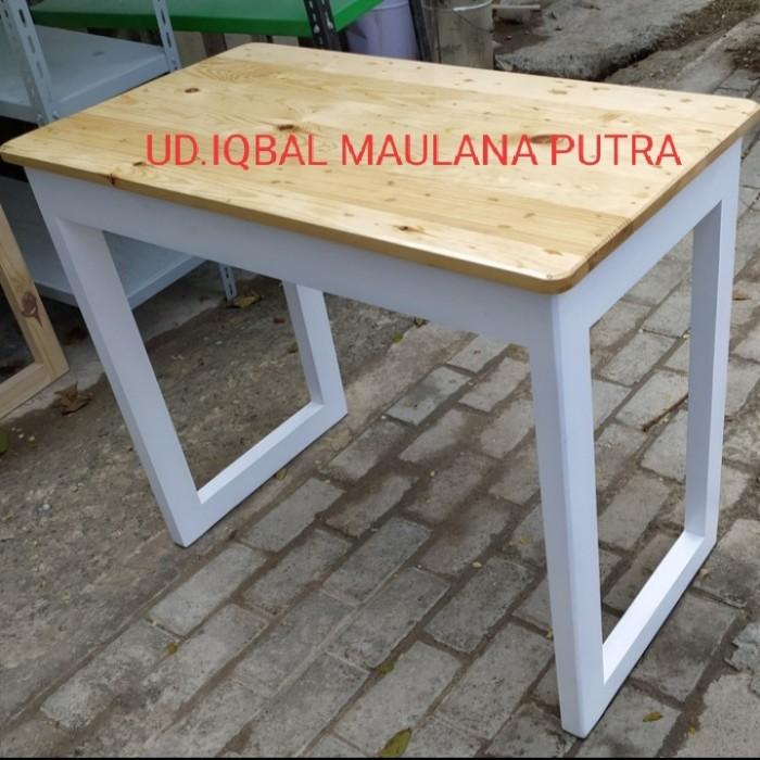 Jual PREMIUM meja makan/meja cafe murah kayu jati belanda kaki cat ...