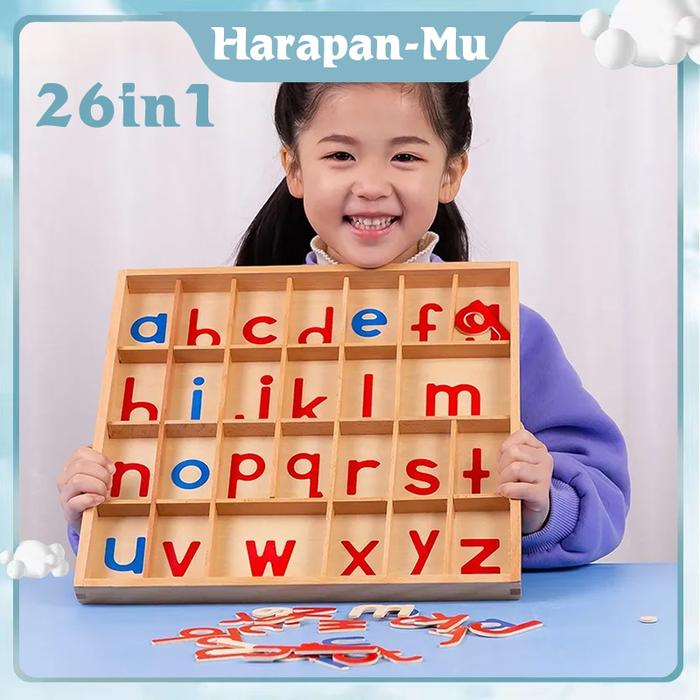 Jual Isi 26 Huruf Kecil Moveable Alphabet Montessori Kotak Alfabet ...