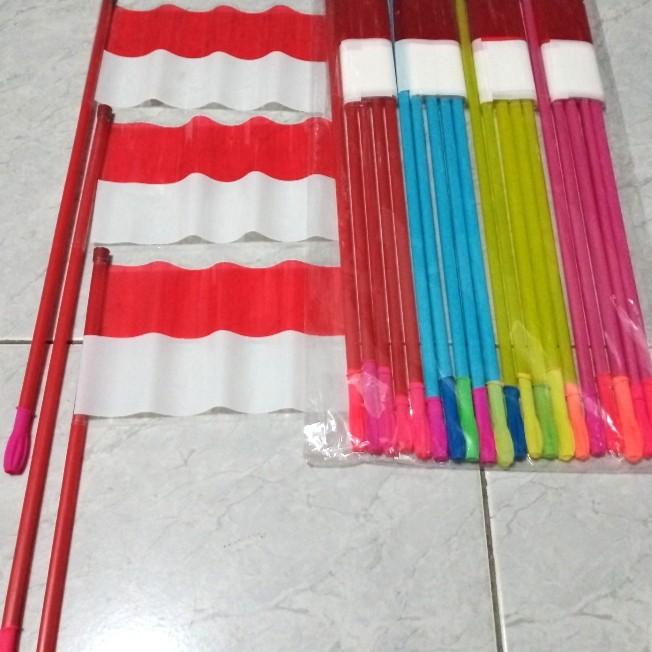 Jual Isi 100 Pcs Bendera Plastik Merah Putih Dengan Gagang Dan Balon ...
