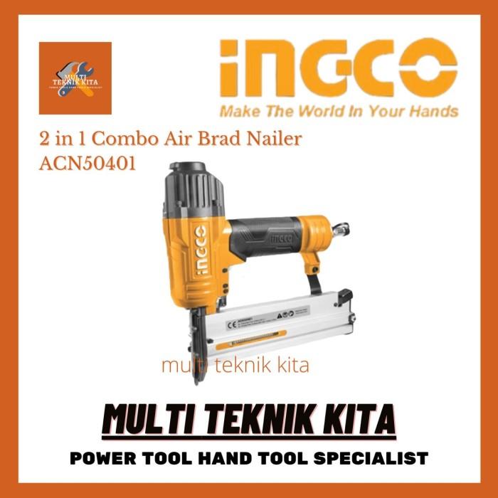 Jual INGCO 2-in-1 Combo Air Brad Nailer ACN50401 Staples Paku Tembak A ...