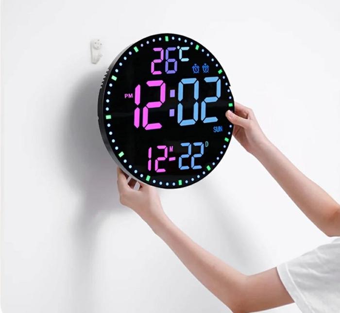 Jual Jam Dinding Digital LED Besar JD-14 Free Remote Warna Bisa Atur ...