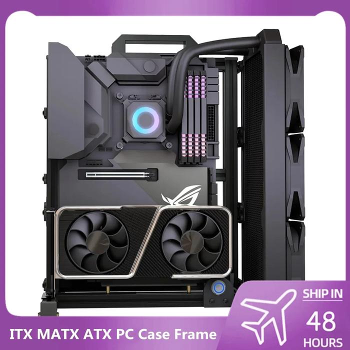 Jual PC Case Open Frame DIY Gamers Cabinet MOD ITX MATX Aluminum ...