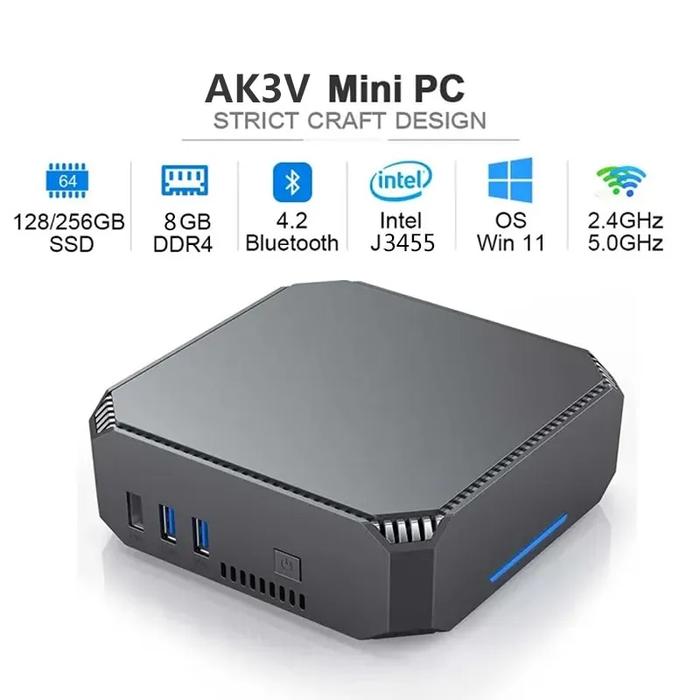 Jual AK3V Mini PC Windows 11 CPU Intel Celeron J3455 Quad-Core 2.4G/ 5G ...
