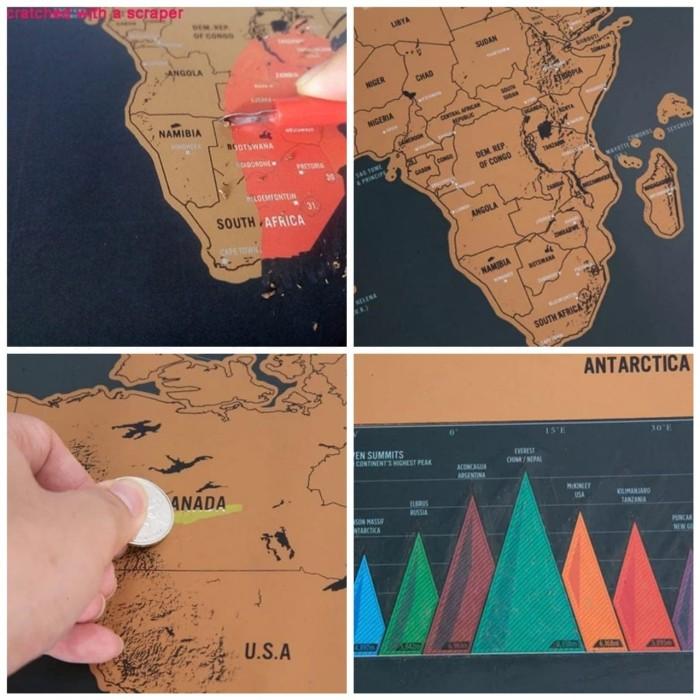 Jual SKS-847 POSTER PETA DUNIA WORLD MAP HIASAN DINDING SCRATCH MAP ...