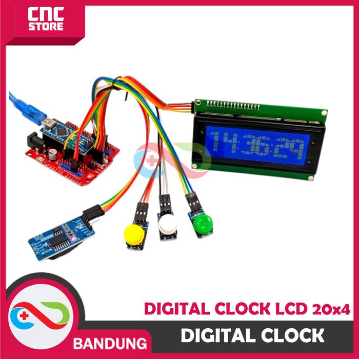 Jual terhemat kit digital clock lcd i2c jam digital arduino paket ...