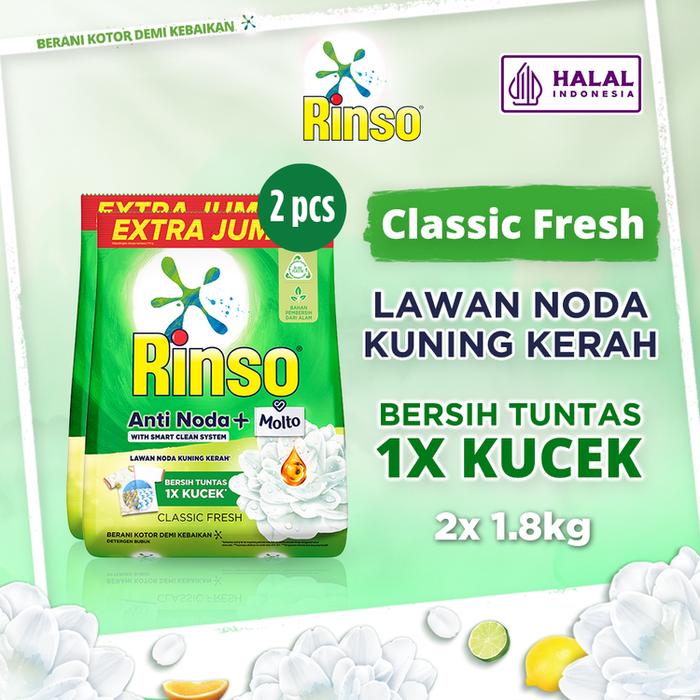 Promo Rinso Molto Detergent Bubuk Deterjen Anti Noda Classic Fresh 1.8 ...