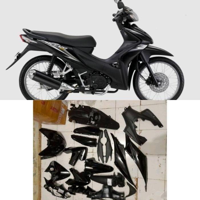 Jual Cover body fullset kasar halus honda revo absolute 110 warna hitam ...