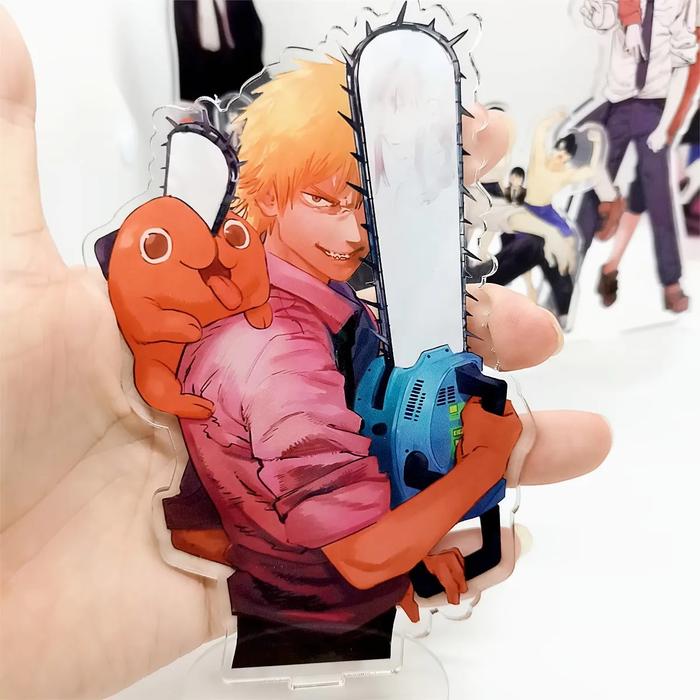 Jual Anime Chainsaw Man Action Figure Stand Model Denji Pochita Makima ...