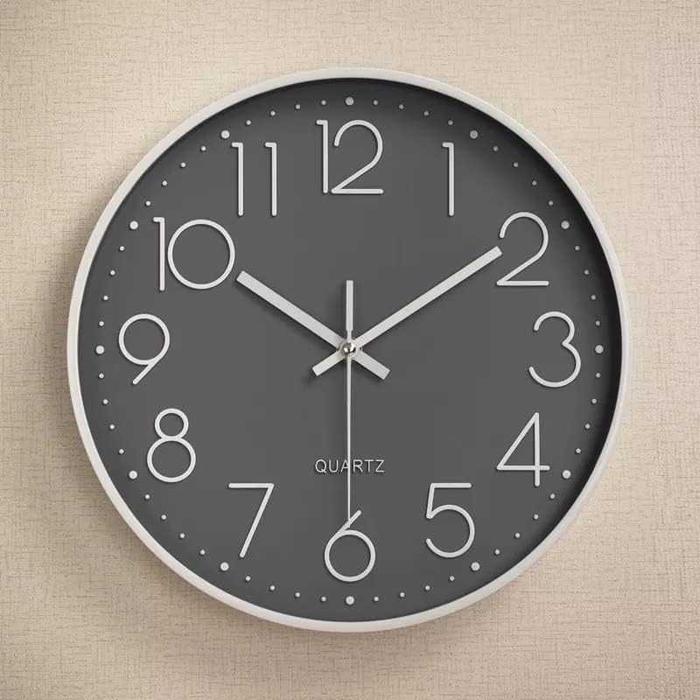 Promo Jam Dinding Bulat Quartz Indoor Wall Clock Round Shape 30cm ...
