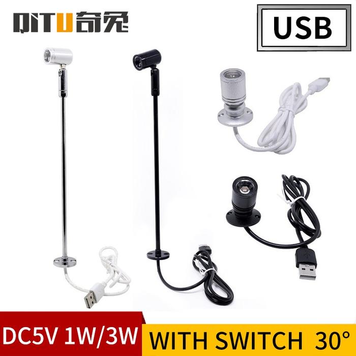 Jual SWA Mini LED spotlight 1W/3W jewelry display DC5V with switch ...