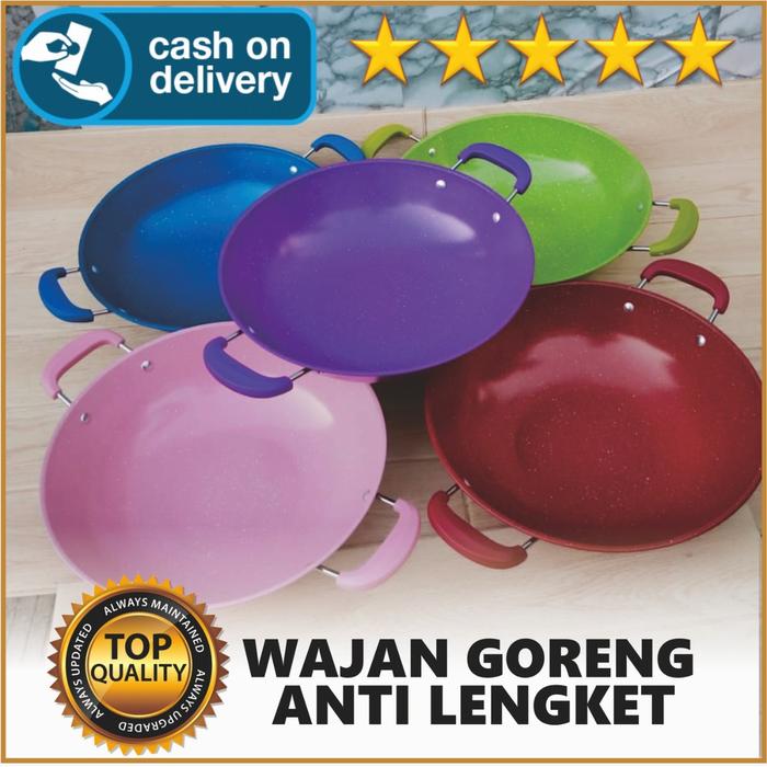 Jual produk BEST SELLER Wajan KUPING Enamel Warna BAGUS Anti Lengket ...