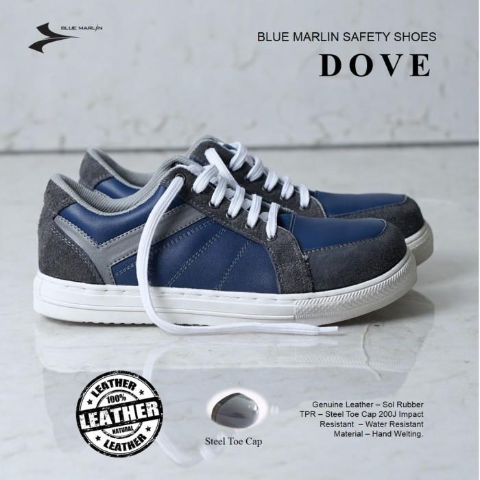 Jual Sepatu Safety Shoes Blue Marlin Dove Original Kulit Asli Harga ...