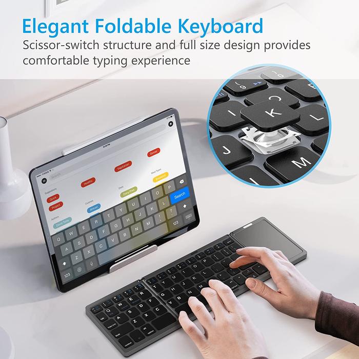 Jual Multi Device Wireless Bluetooth Lipat 3 Foldable Keyboard Touchpad Di Seller Yama