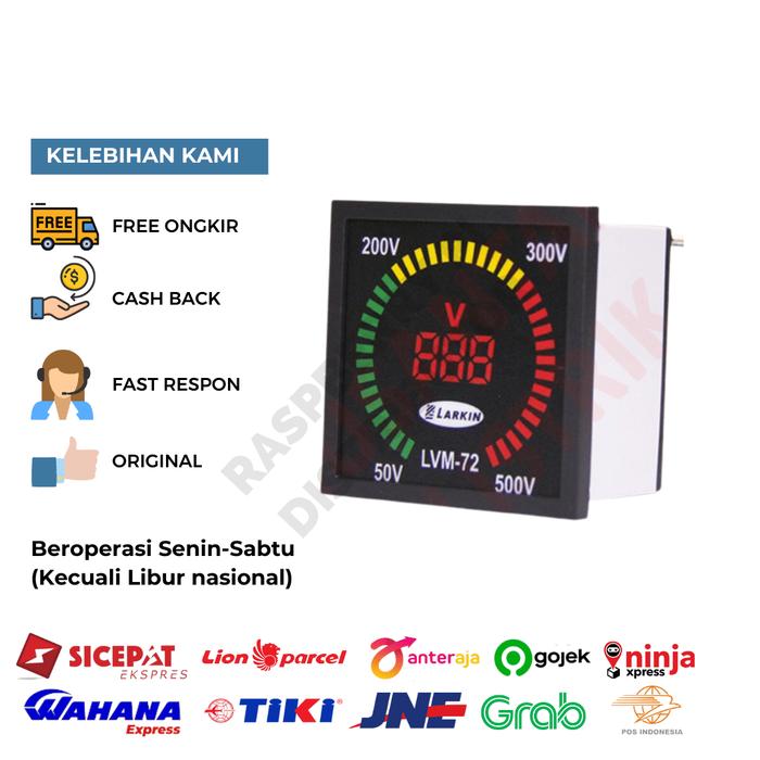 Jual LARKIN VOLT METER LVM72 DIGITAL PANEL METER + CT RING 50V-500V 72X72 - Jakarta Barat ...