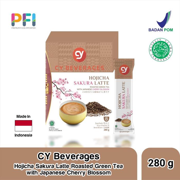 Jual CY Hojicha Sakura Latte Roasted Matcha Powder 8's - Jakarta Utara ...