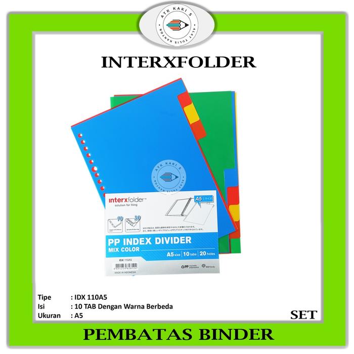 Jual INTERXFolder - Index Divider A5 10 Tab - Pembatas Binder Note ...