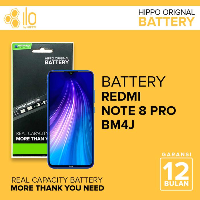 Promo Baterai Xiaomi Redmi Note 8 Pro Hippo Battery BM4J 4500mAh ...