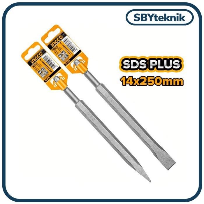 Jual SDS Plus Chisel Flat (20 mm) INGCO Mata Bor Pahat Bobok Beton 14 x ...