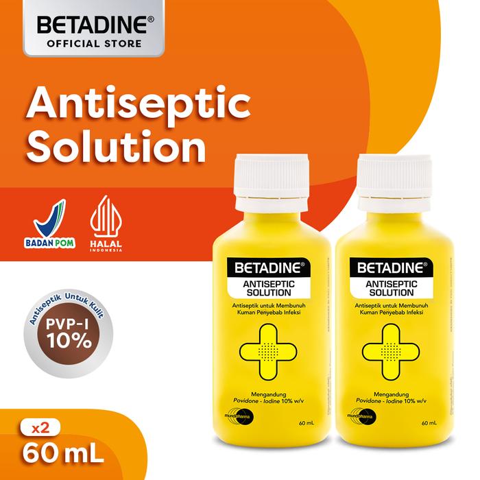 Promo BETADINE SOLUTION Obat Luka Antiseptik 60ml Twin Pack - Kota ...