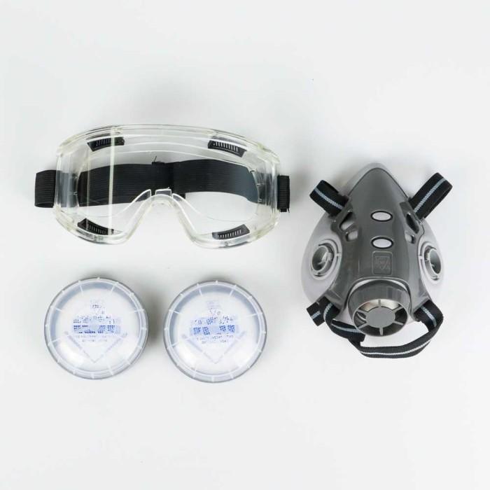 Jual Safety Glasses Masker Gas Respirator Cat Asap Anti-Dust Chemical ...