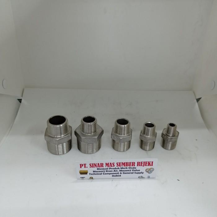 Jual V-SOK DOUBLE NEPEL STAINLESS DRAT LUAR SS304 3/4×1/2 INCH - Kota ...