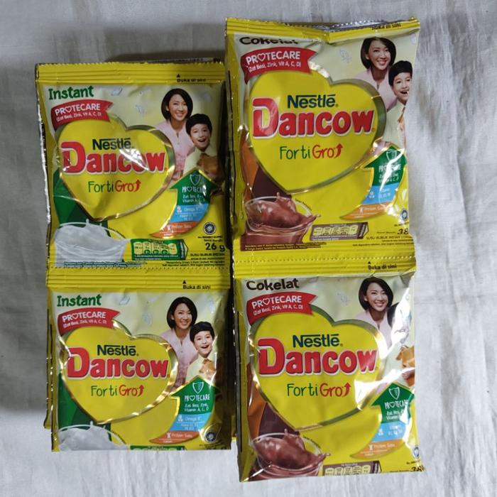 Jual NESTLE DANCOW FORTIGRO SACHET PUTIH COKLAT 1 renteng isi 10 pcs ...
