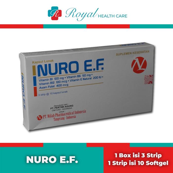 Jual NURO E.F BOX isi 30 Softgel Multivitamin B1 B6 B12 E Asam Folat - Kota Tangerang Selatan ...