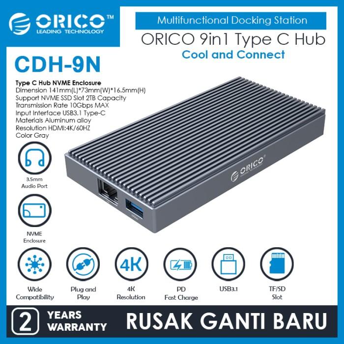 Promo ORICO 9in1 Type C Hub NVME Enclosure USB 3.1 HDMI TF SD RJ45 - CDH-9N - Jakarta Utara ...