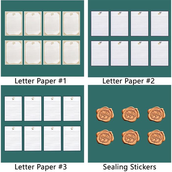 Jual 8 Lembar Kertas Surat Amplop Kapasitas Besar Motif Lukisan Cat ...