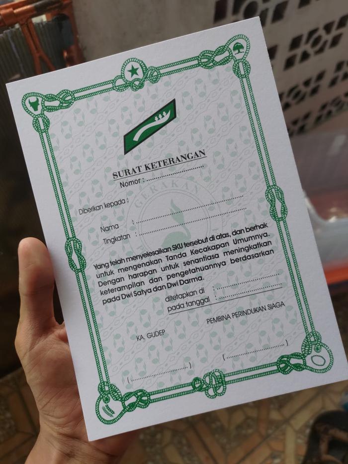 Jual SERTIFIKAT MULA TANDA LULUS TKU SIAGA A5 - Jakarta Selatan - Kedai Muda Jakarta | Tokopedia
