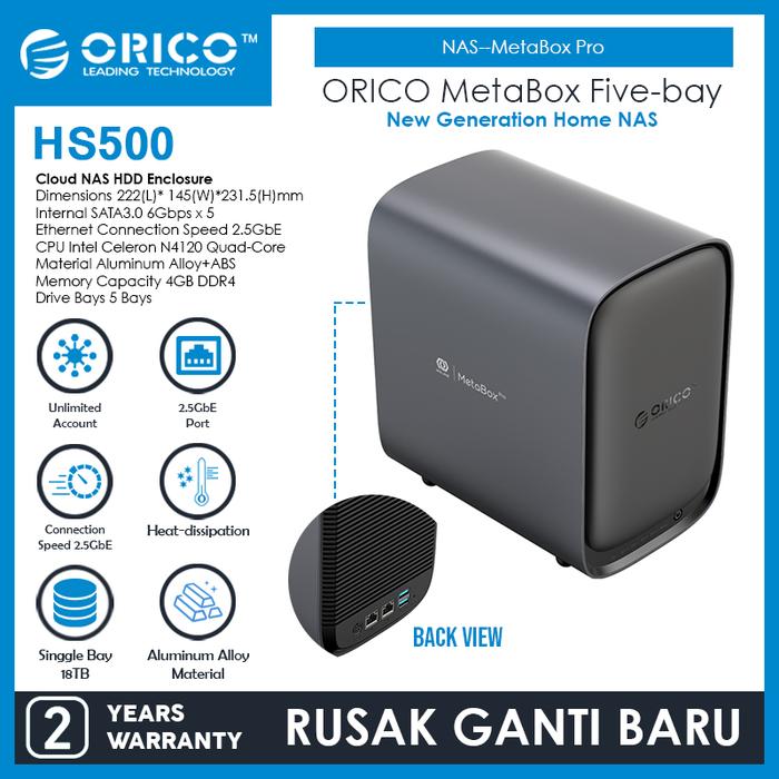 Promo ORICO MetaBox Five-bay home private cloud NAS HDD Enclosure - HS500 - Jakarta Utara ...