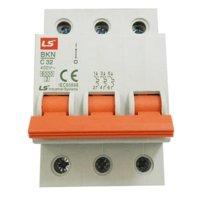 Jual MCB LS BKN 3 POLE 6KA 32A (AMPERE) / MCB LS BKN-3P-C32 3PHASE SNI - Jakarta Barat - Gudang ...