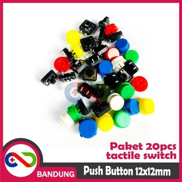 Jual TACTILE SWITCH PUSH BUTTON 5 WARNA 20PCS 12x12x7.3 MM FOR ARDUINO ...