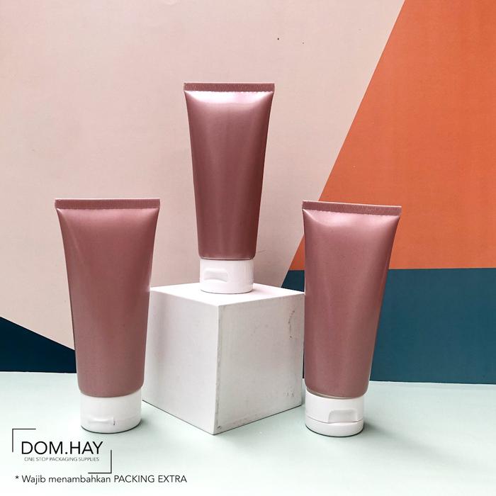 Jual 100ml Botol Tube Fliptop Plastik Mauve Pink LC Packaging Kosmetik ...