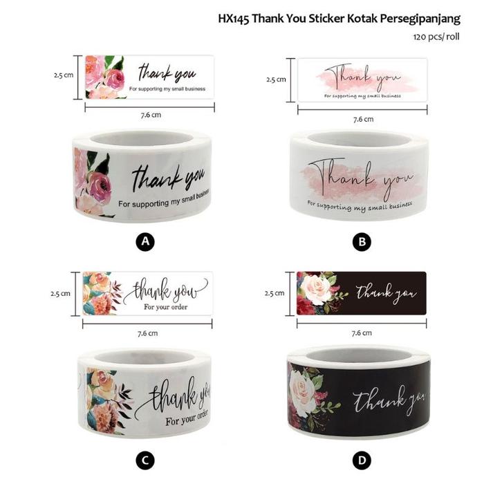 Jual Sticker Label Thank You For Your Order / Sticker Persegi Panjang ...