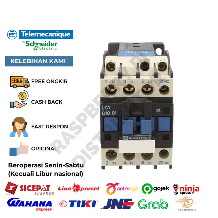 Jual TELEMECANIQUE SCHNEIDER KONTAKTOR AC LC1 D1801 220V - Jakarta ...
