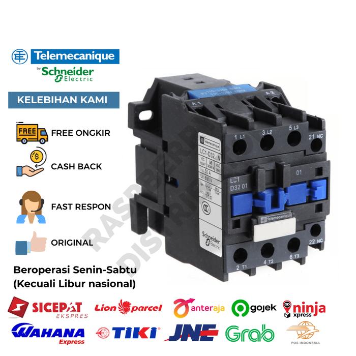 Jual TELEMECANIQUE SCHNEIDER LC1-D3201 Q7N 380V AC CONTACTOR - Jakarta ...