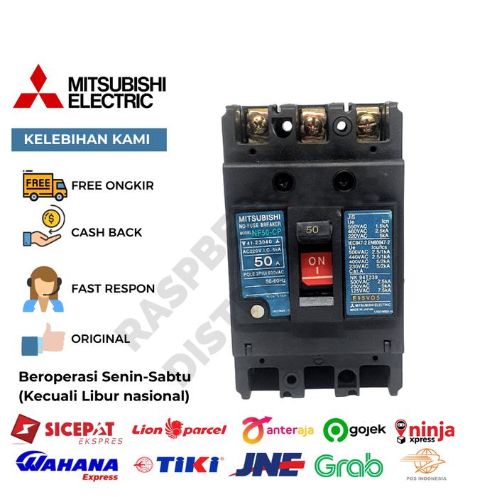 Jual MCCB MITSUBISHI NF50-CP 3P 50A 5KA / NFB MITSUBISHI NF50-CP 50A 3P 5KA - Jakarta Barat ...