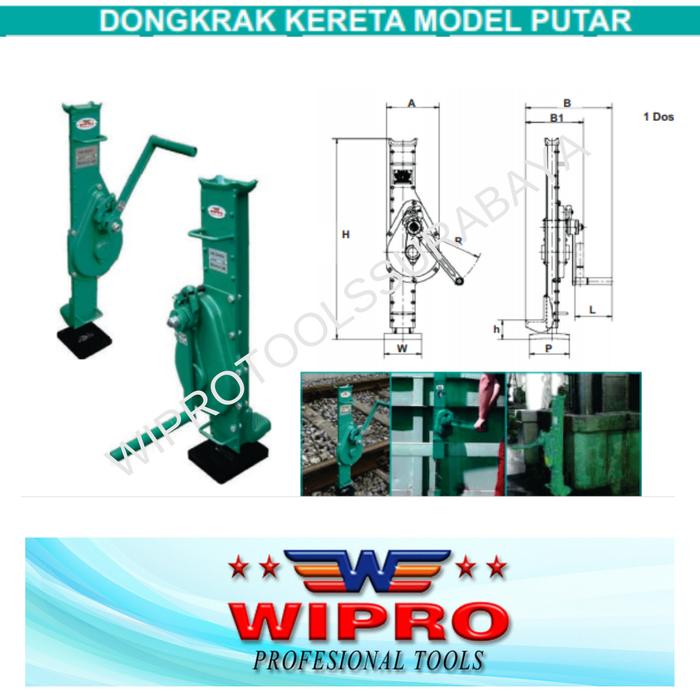 Jual Wipro Dongkrak Kereta Model Putar Kapasitas 20 Ton - Kota Surabaya ...