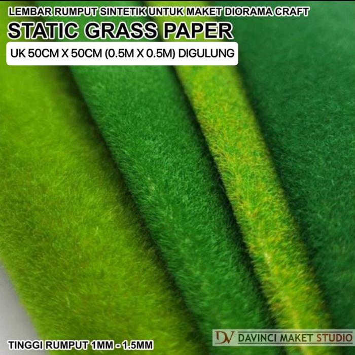 Jual Lembar Rumput Statis Lebar 50 Alas Maket Diorama Miniatur - Static ...